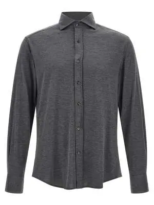 Brunello Cucinelli Cotton And Silk Shirt - Gray