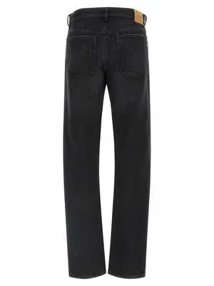 Fendi Yellow Stitching Jeans With Visible Thread - Black