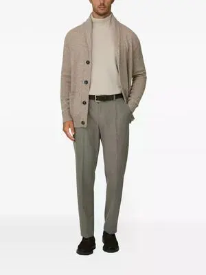 Boggi Milano Cardigan In Wool With Shawl Collar Moulin