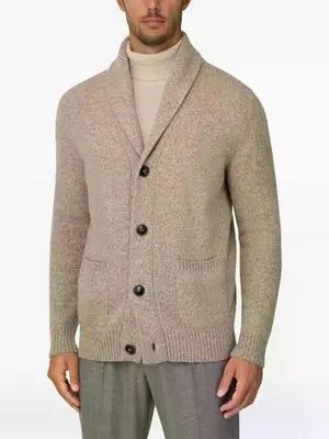 Boggi Milano Cardigan In Wool With Shawl Collar Moulin