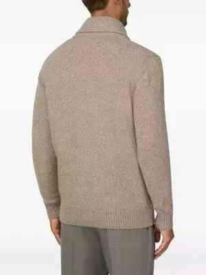 Boggi Milano Cardigan In Wool With Shawl Collar Moulin