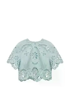 Zimmermann Eyelet-embroidered Scalloped Top