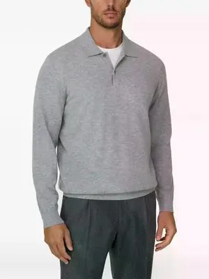 Boggi Milano Knitted Polo Shirt In Cashmere-wool