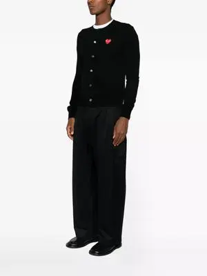 Play Comme Des Garcon Heart-patch Cardigan