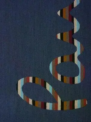 Paul Smith Navy 'multistripe Signature' Wool Scarf