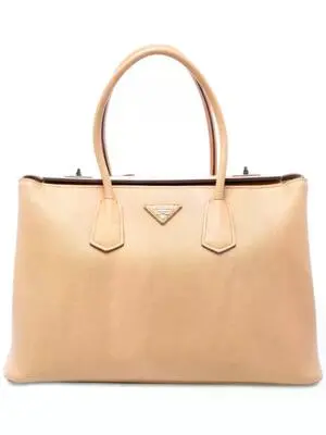Prada 2010-2026 Saffiano Cuir Turnlock Twin Satchel