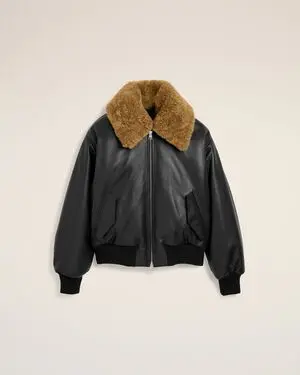 AMI Paris Lamb Leather Padded Jacket