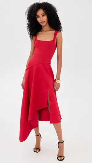 AMUR Scarlet Asymmetrical Day Dress