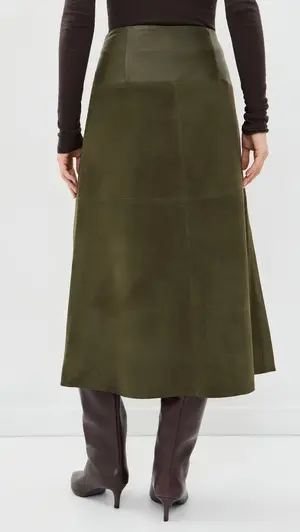 Tanya Taylor Suede Combo Hudson Skirt