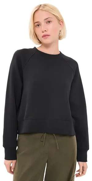 PERFECTWHITETEE Nell Travel Crew Neck Sweatshirt - True Black