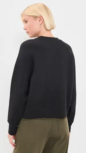 PERFECTWHITETEE Nell Travel Crew Neck Sweatshirt - True Black