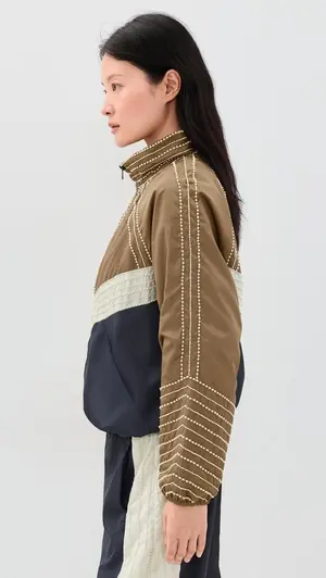 Sea Quinn Embroidered Beaded Windbreaker