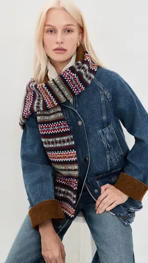 Barbour Scotland Fair Isle Knitted Scarf