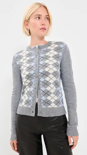 GUIZIO Argyle June Relaxed Cardigan