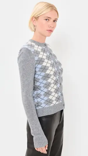 GUIZIO Argyle June Relaxed Cardigan