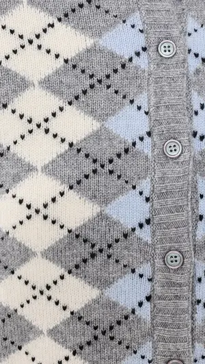 GUIZIO Argyle June Relaxed Cardigan