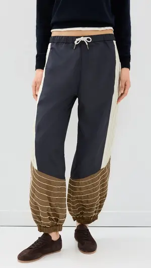 Sea Quinn Embroidered Beaded Joggers