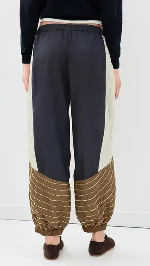 Sea Quinn Embroidered Beaded Joggers