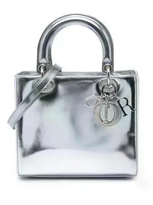 DIOR 2014 Medium Metallic Patent Lady Dior Satchel