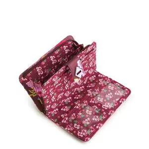 VERA BRADLEY Turnlock Wallet In Festive Check Patchwork