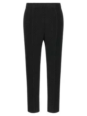 Issey Miyake Rhombus Pleats' Pants - Black