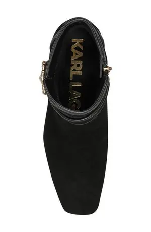 Karl Lagerfeld Paris Serafina Ii Leather Bootie - Black