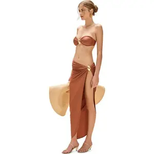 PatBO Golden Dune Lycra Long Beach Skirt