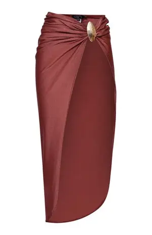 PatBO Golden Dune Lycra Long Beach Skirt