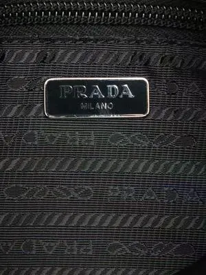 Prada 2000-2013 Saffiano Trimmed Tessuto Wristlet Zip Pouch