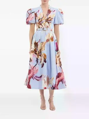 Rebecca Vallance Fleur De Lis-print Midi Dress