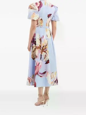 Rebecca Vallance Fleur De Lis-print Midi Dress