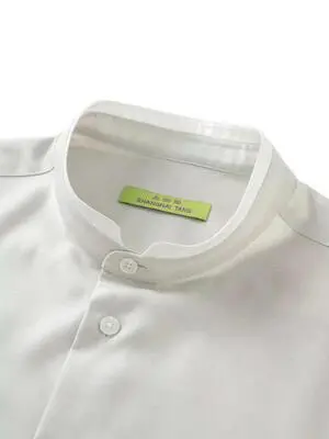 Shanghai Tang Contrast-trim Mandarin Shirt