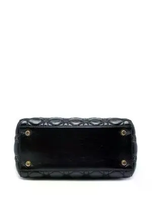 Dior 2017 Medium Crinkled Patent Cannage Supple Lady Satchel