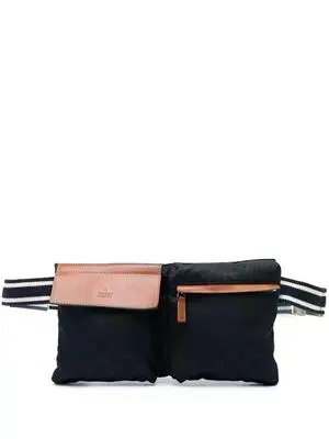 Gucci 2016-2026 Gg Nylon Web Double Pocket Belt Bag - Black