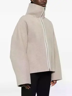 Sofie D'hoore Calipso High-neck Zip-up Oversized Jacket - Neutrals