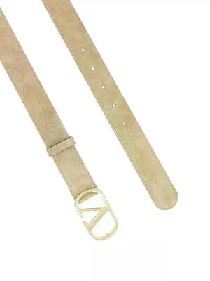 Valentino Garavani Vlogo Signature Suede Belt - Neutrals