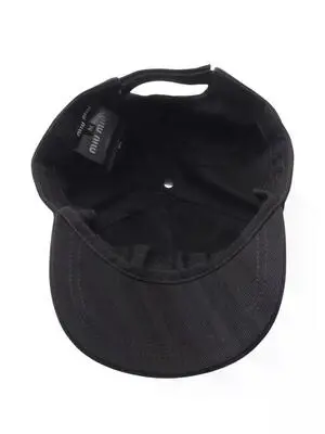 Miu Miu 2010s Logo-embroidered Baseball Cap - Black