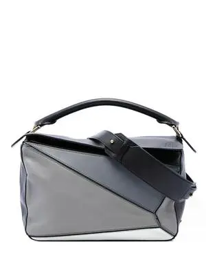 Loewe 2017 Medium Tricolor Calfskin Puzzle Satchel - Grey