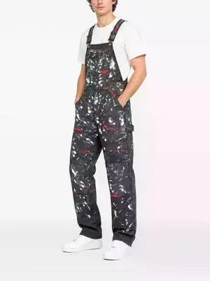 WARMAN Paint-splatter Dungaree Jumpsuits