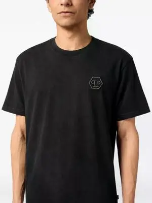 Philipp Plein Round-neck T-shirt Embroidery Hexagon