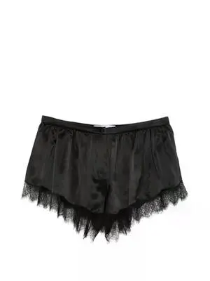 Françoise Lisette Lace-trimmed Silk-satin Shorts