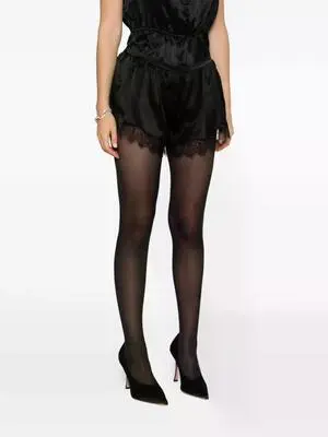 Françoise Lisette Lace-trimmed Silk-satin Shorts
