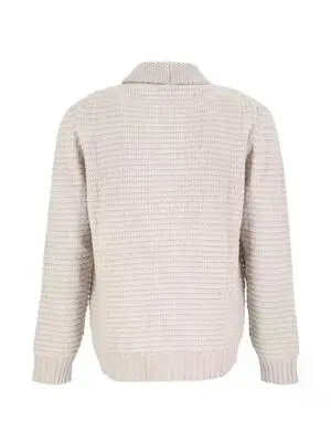 SETTEFILI CASHMERE Shawl-collar Waffle-knit Cardigan