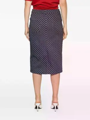 Françoise Tina Polka Dot-print Pencil Midi Skirt