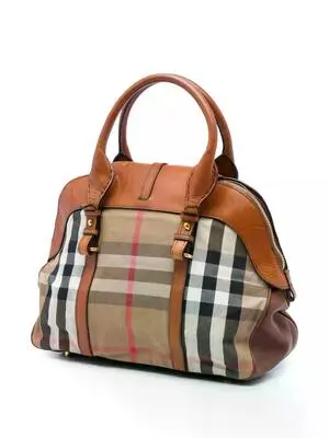 Burberry 2000-2017 Medium House Check Canvas And Leather Milverton Satchel