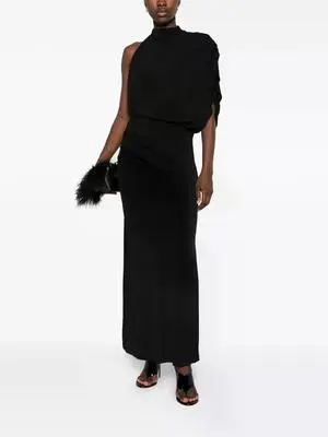 RAME One-shoulder Draped Dress - Black
