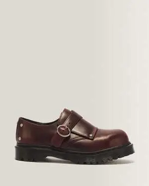 Dr. Martens 1461 Bex Guard Leather Monk Strap Shoes - Red