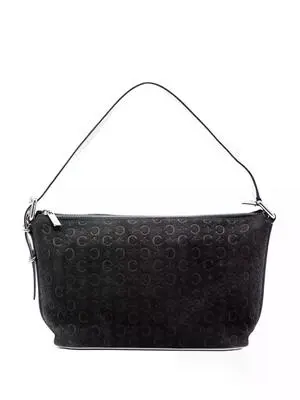 Celine 2000 C Macadam Suede Shoulder Bag - Black