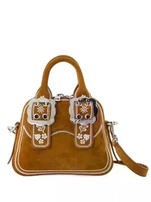 Marni Mini Belte Embroidered Tote Bag - Brown
