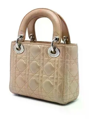 Dior 2015 Mini Iridescent Lambskin Cannage Lady Satchel